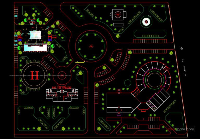 38.Autocad Drawing Of Oil Station Layout Plan and Elevations For Download