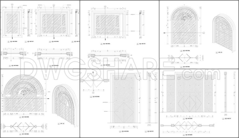 Drawing Of 1-Story Hall House Project 51.2m x 77.2m For Download
