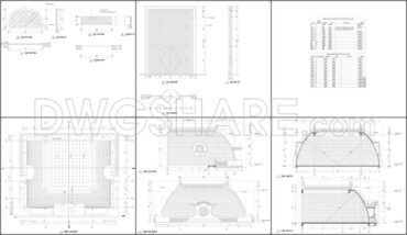 Drawing Of 1-Story Hall House Project 51.2m x 77.2m For Download