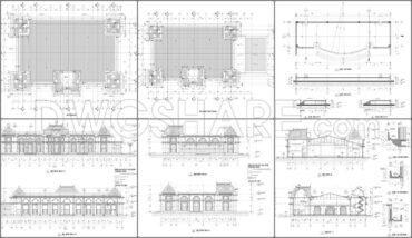 Drawing Of 1-Story Hall House Project 51.2m x 77.2m For Download