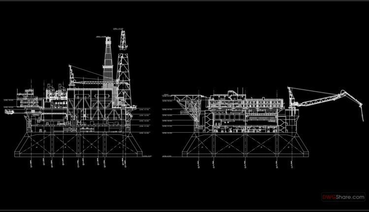 39.Autocad Drawing Of Oil Platform Elevation For Download - Free Cad ...