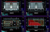 Private University Plan and Elevation AutoCAD File DWG