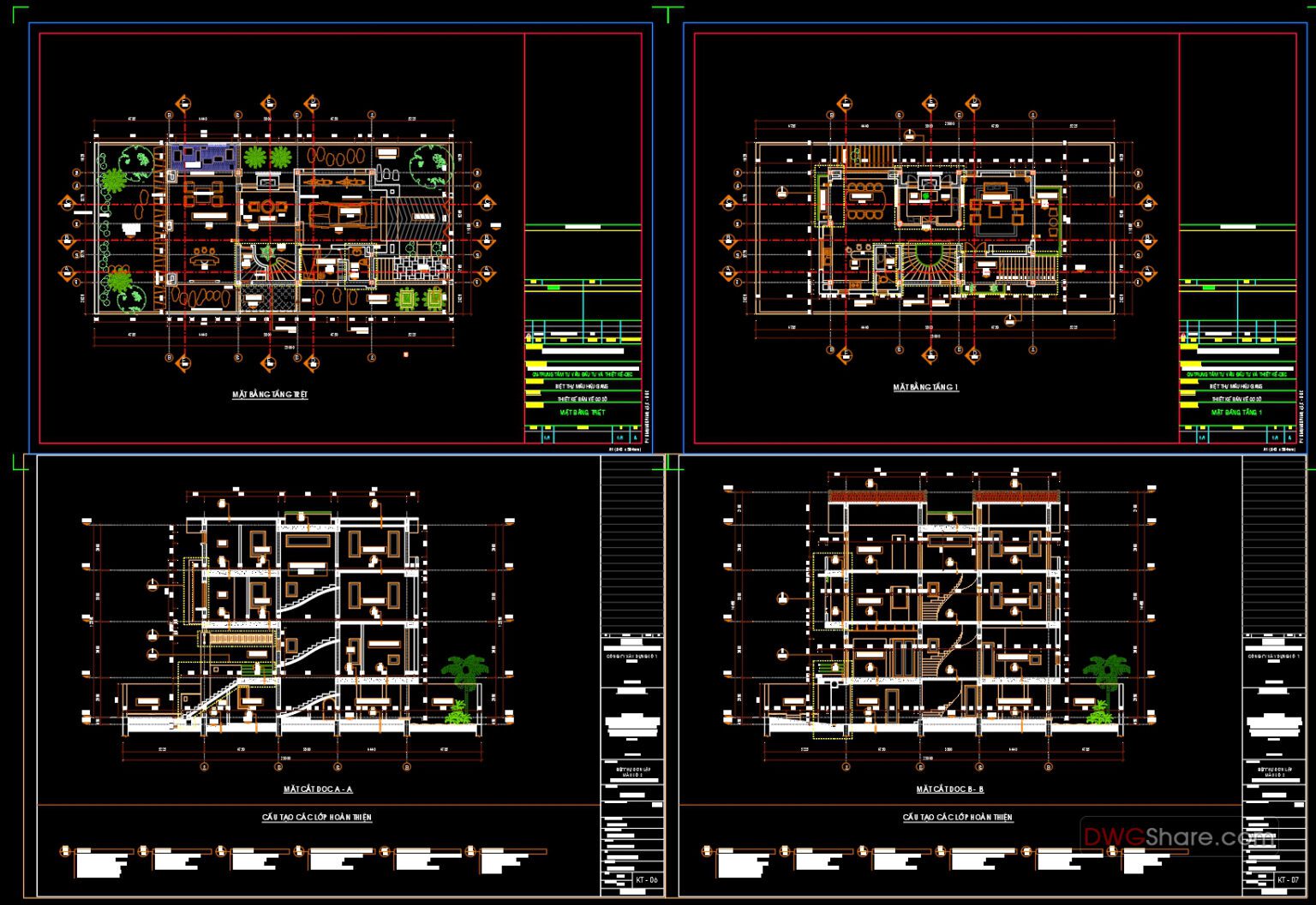 4-Story House a Complete Project AutoCAD File 11mx23m