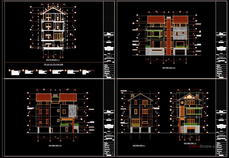 4-Story House a Complete Project AutoCAD File 11mx23m