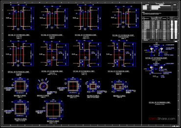 62.Free Download of Steel Expansion Joints Sections Autocad Drawing DWG