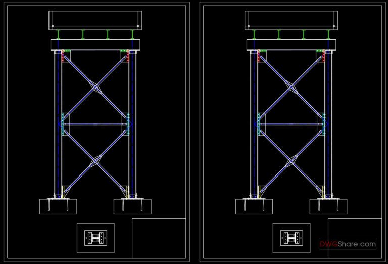 65.Free Download of Steel Tank Design Elevation Plan Autocad Drawing DWG