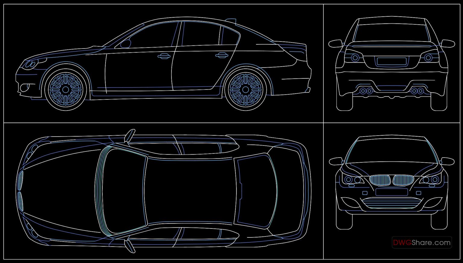 66.Autocad Drawing Of Bmw M5 For Download