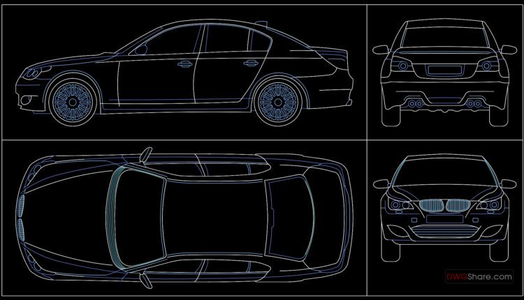 66.Autocad Drawing Of Bmw M5 For Download - Free Cad Blocks, download ...