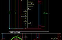 78.Flag Pole Elevation and Sections Details Autocad file