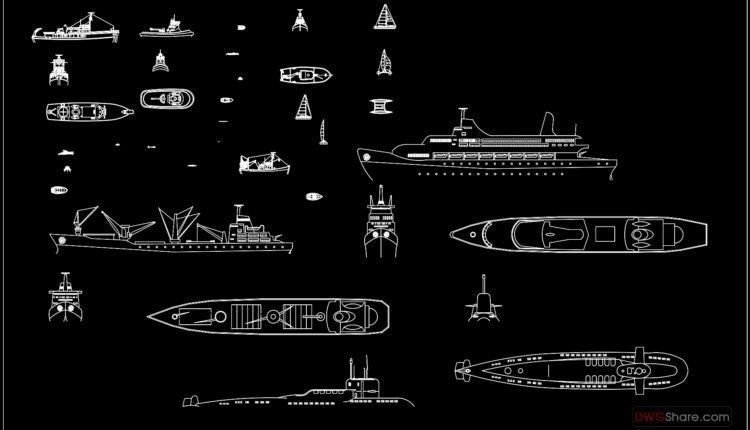 67.Autocad Drawing Of Boats For Download - Free Cad Blocks, download ...