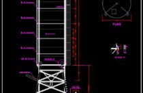 78.Flag Pole Elevation and Sections Details Autocad file