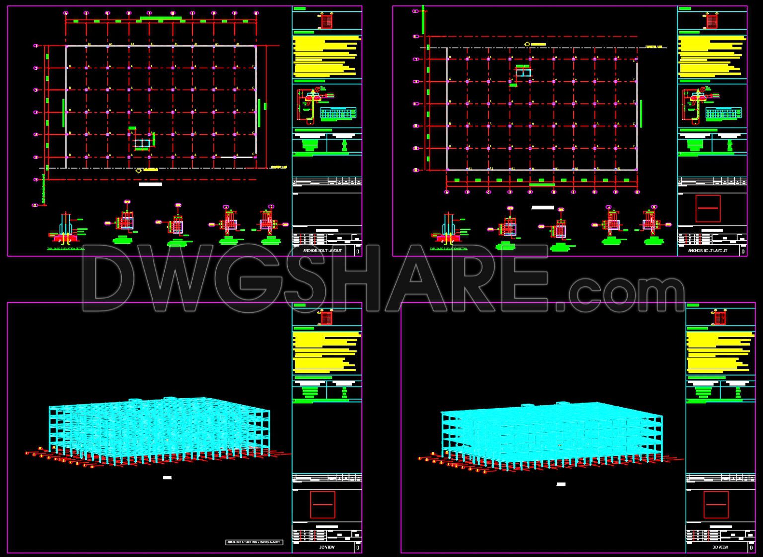 69.Free Download of Steel Ground Floor Framing Plan Details Autocad ...