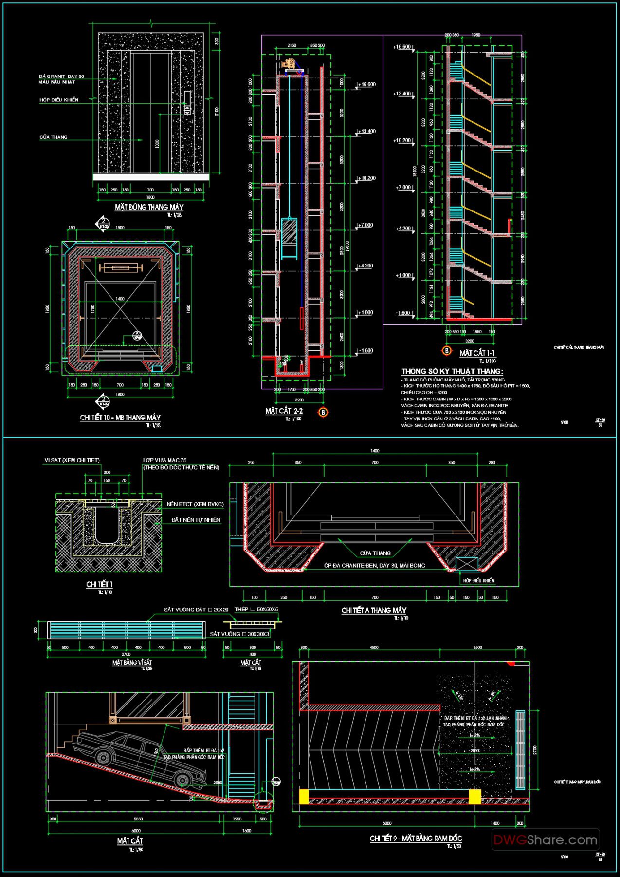 82.Detailed drawings of stairs in autocad file