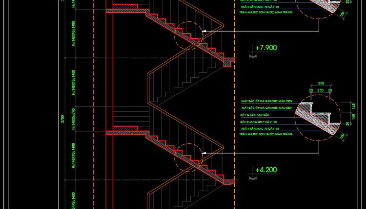 84.Detailed drawings of stairs in autocad file - Free Cad Blocks, download DWG models for ...