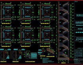 83.Detailed drawings of stairs in autocad file
