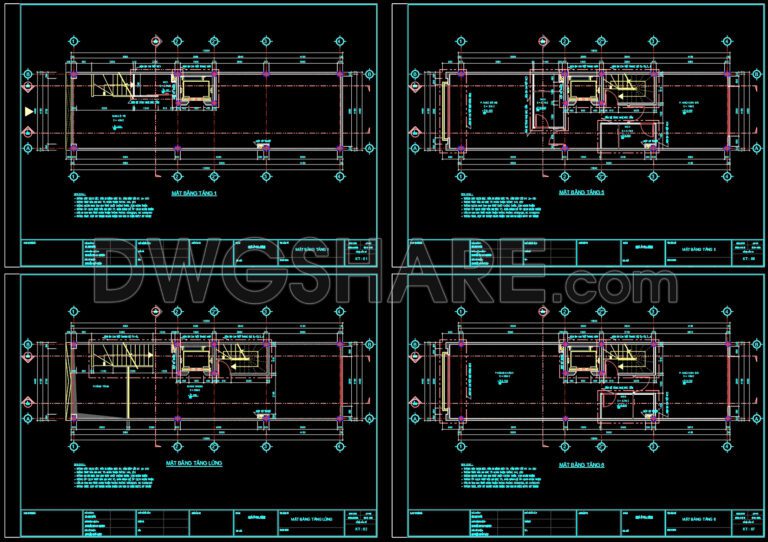 9-Story House a Complete Project AutoCAD File 4.4×15.3m