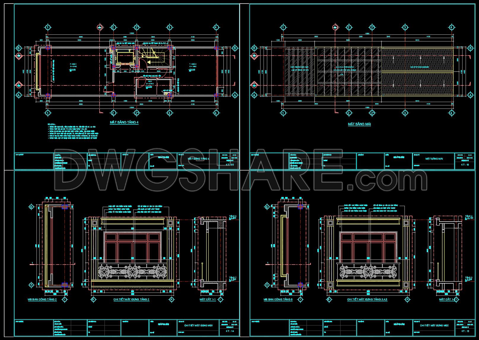 9-Story House a Complete Project AutoCAD File 4.4×15.3m