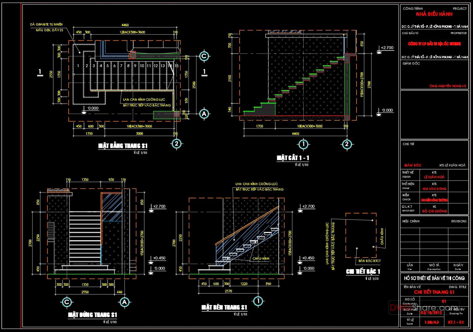 90.Detailed drawings of stairs in autocad file