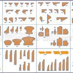 92.Detailed drawings of wooden moldings, handrails for stairs, balcony ...