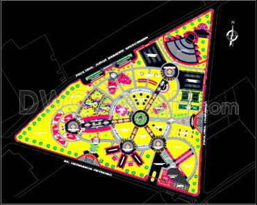 97.Autocad Drawing Of Multipurpose Park Design Layout Plan For Download