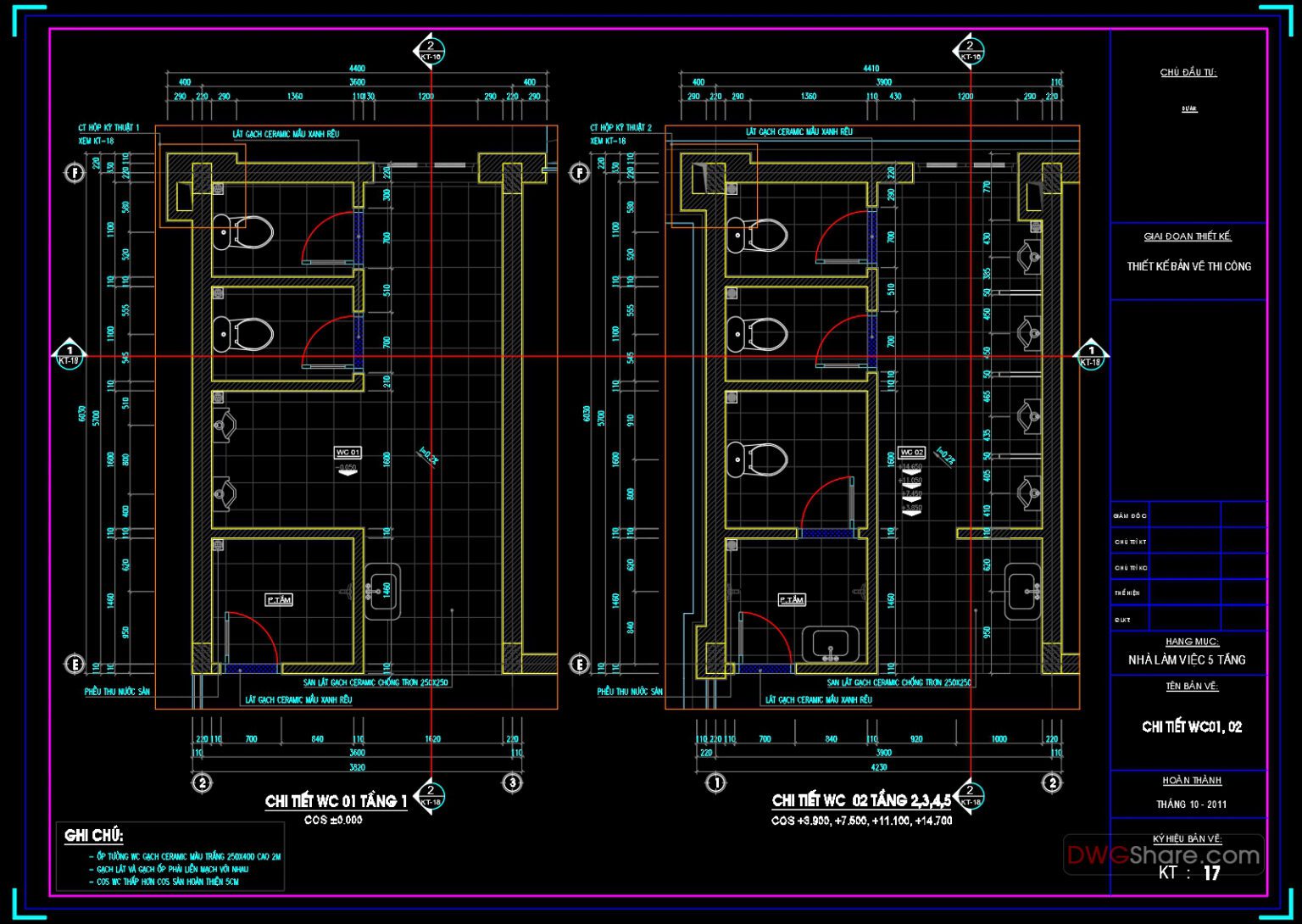 97.WC Layout Plan and elevations details AutoCAD drawing download