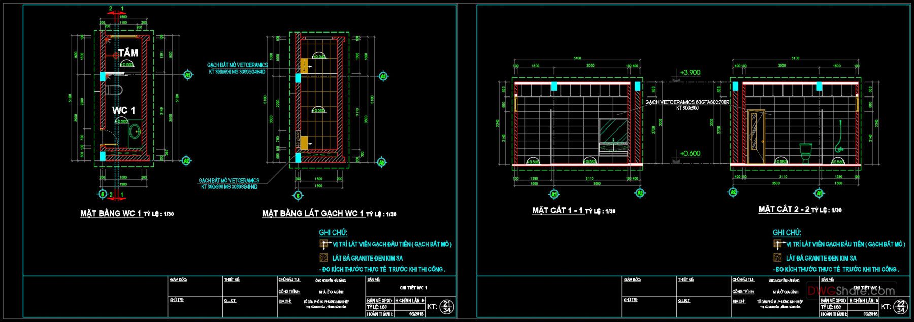 98.WC Layout Plan and elevations details AutoCAD drawing download