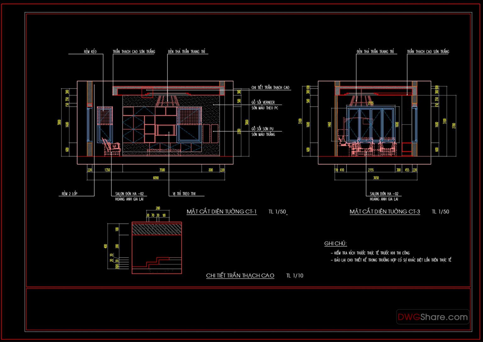 Detailed Drawings Of Living room In Autocad File