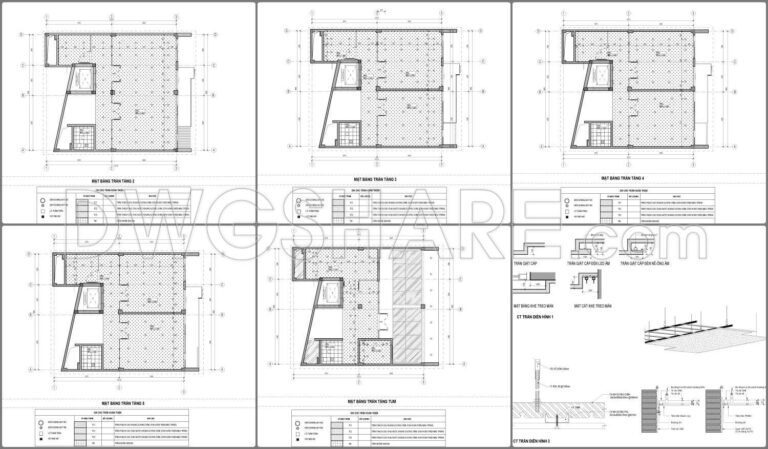 Drawing Of 7-Story House A Complete Project 8.9m x 10.1m For Download