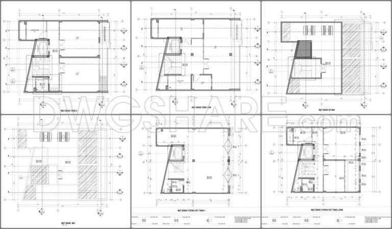 Drawing Of 7-Story House A Complete Project 8.9m x 10.1m For Download