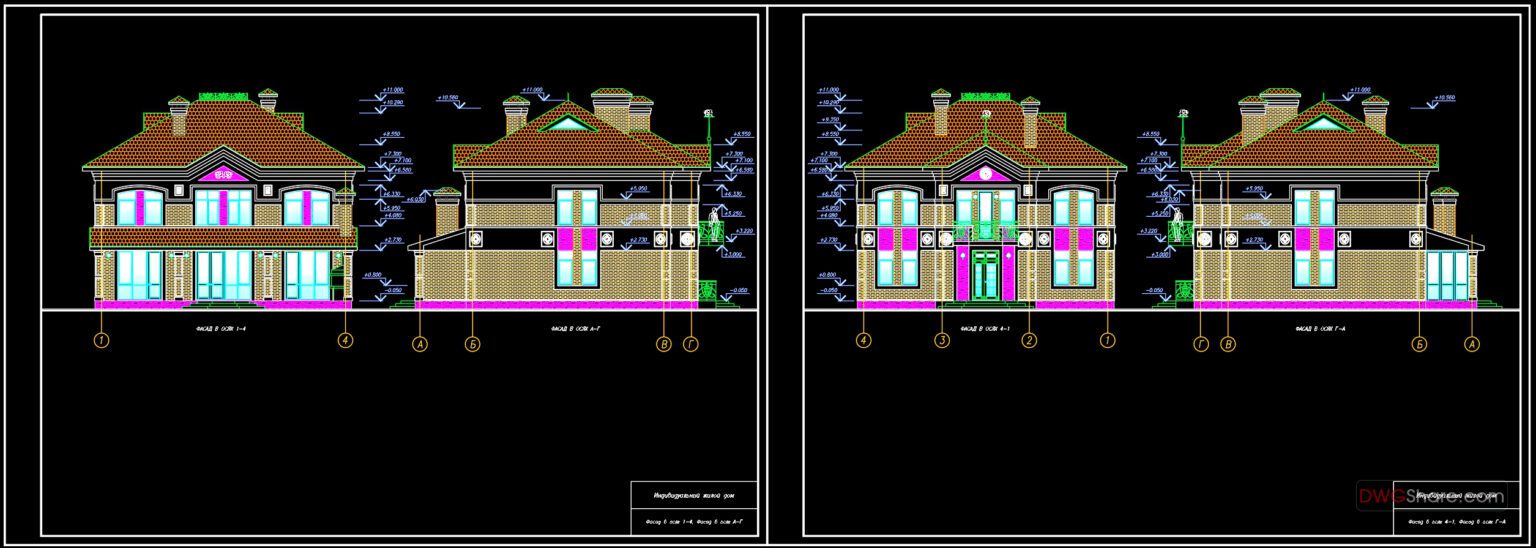 Free Download of Small Family House Autocad Drawing DWG