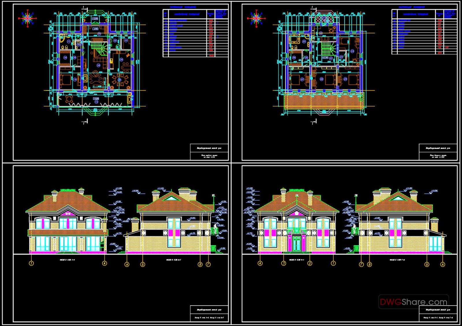 Free Download of Small Family House Autocad Drawing DWG