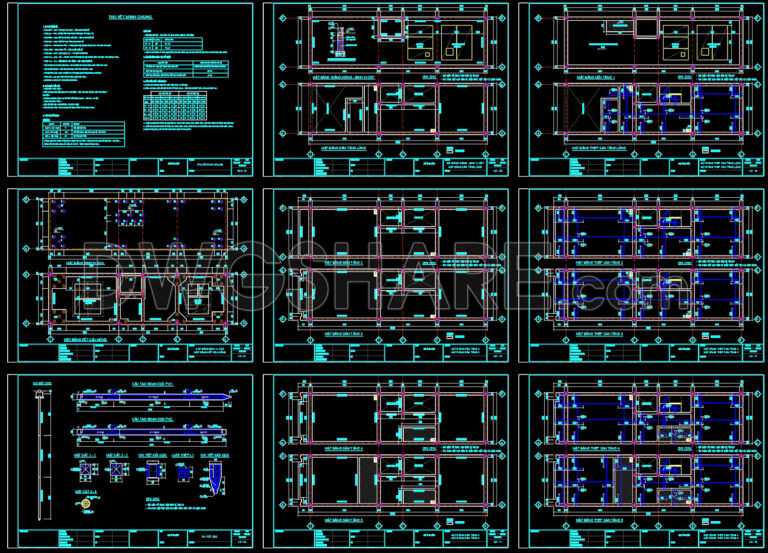 Structural drawing of 9-Story House a Complete Project For Download