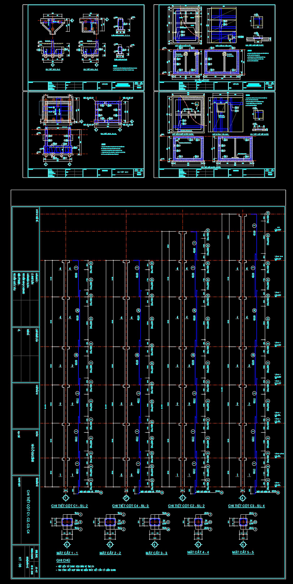 Structural drawing of 9-Story House a Complete Project For Download