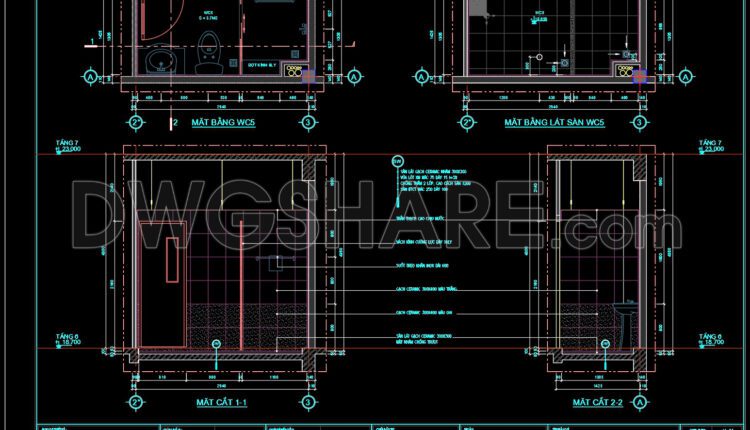 102.WC Layout Plan and elevations details AutoCAD drawing download ...