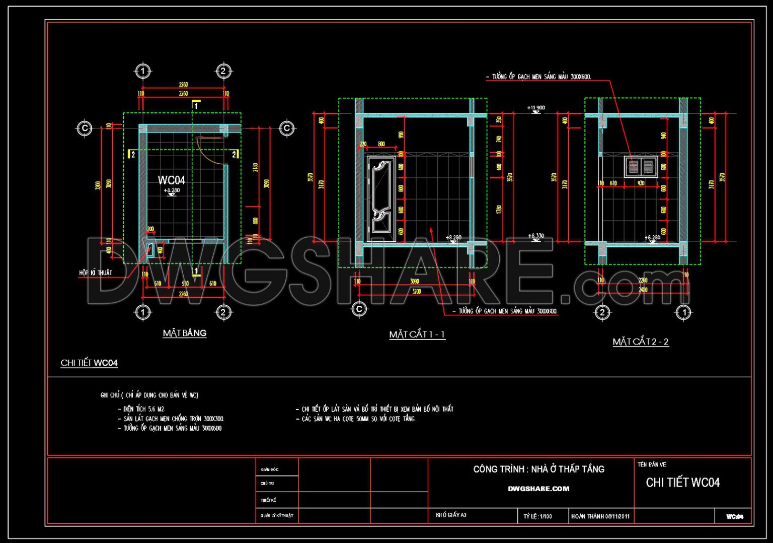104.WC Layout Plan and elevations details AutoCAD drawing download
