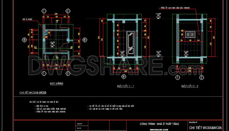 104.WC Layout Plan and elevations details AutoCAD drawing download ...
