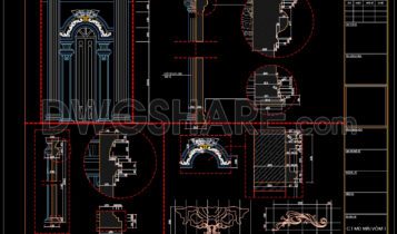 78.Flag Pole Elevation and Sections Details Autocad file