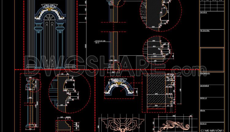 123.Classical Architectural details Blocks free download - Free Cad ...