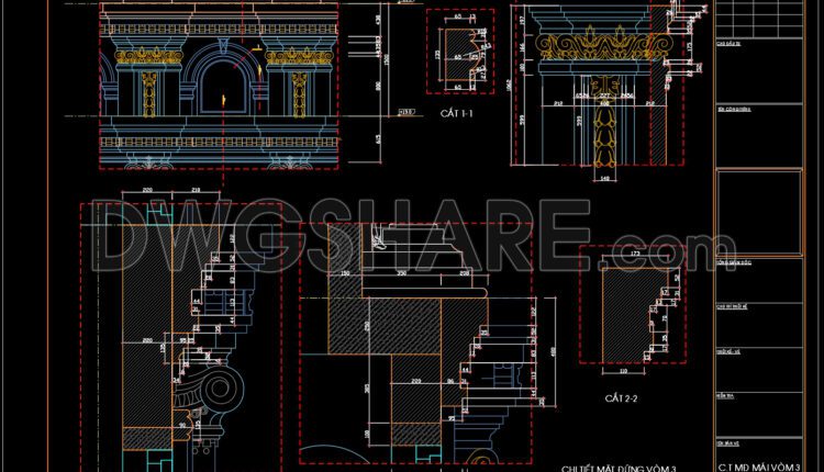 124.Classical Architectural details Blocks free download - Free Cad ...