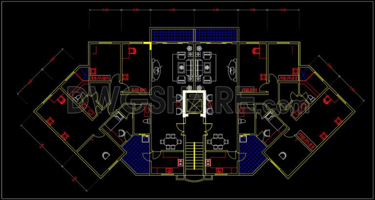 127.Apartment Plan AutoCAD File Free Download