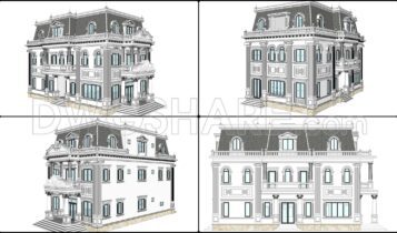148.Detailed drawing of the foyer of the house in AutoCAD format