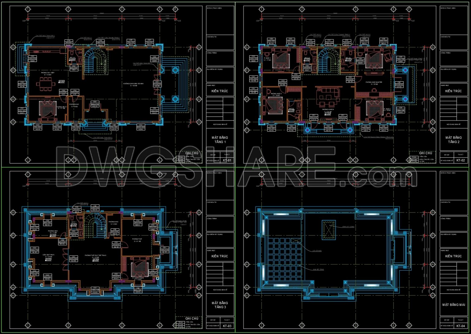 2-Story Classic Villa Plans, Faces Details AutoCAD File 10x19.8m