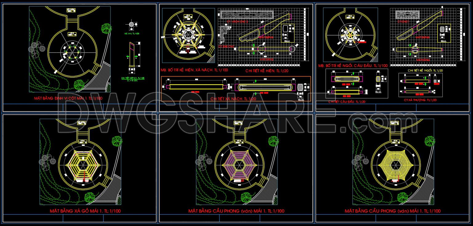 22.Autocad Drawings Of Asian Temple For Download