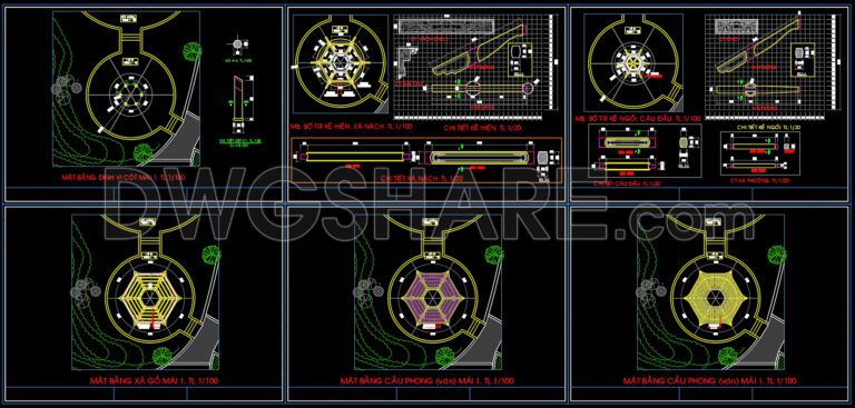 22.Autocad Drawings Of Asian Temple For Download