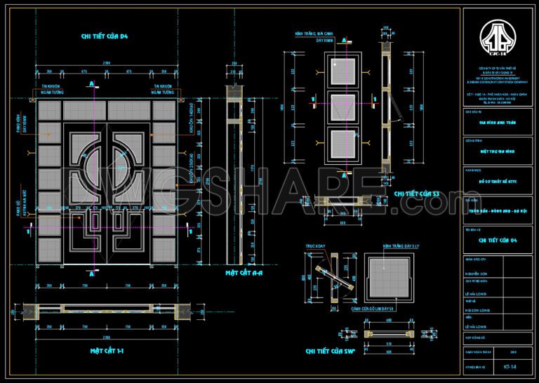375.Free cad blocks detail door DWG download