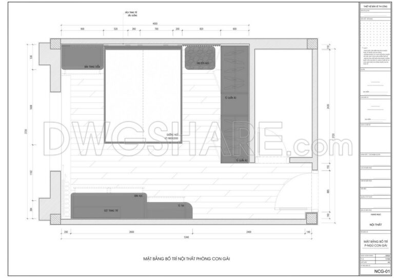39.Detailed Drawings Of Bedroom In Autocad File
