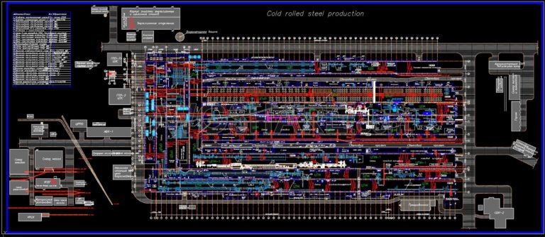 42.Autocad Drawing Of Cold Rolled Steel Production Factory For Download