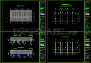43.Autocad Drawing Of Factory Plan, Elevation and Sections Details For ...