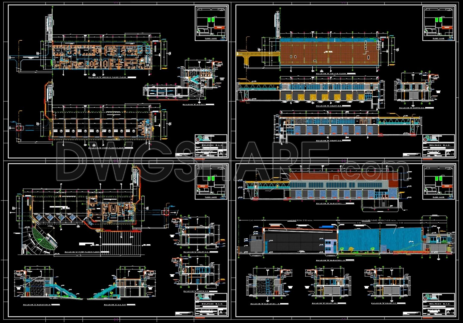 45.Autocad Drawings Of Complete Industrial Plant Project Plans For Download