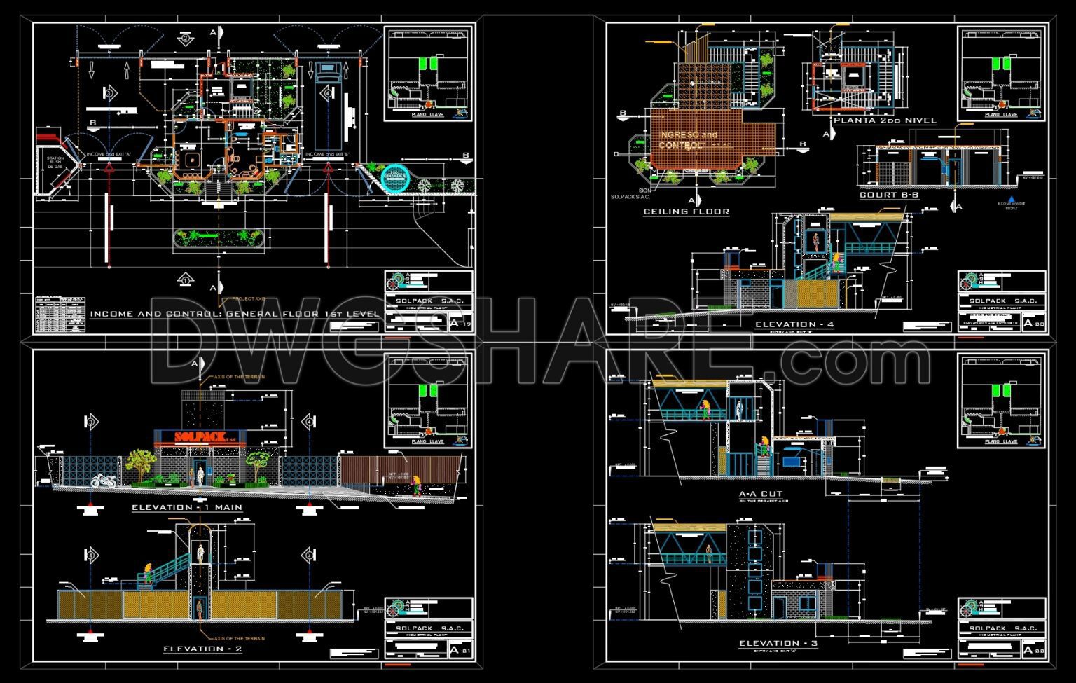 45.Autocad Drawings Of Complete Industrial Plant Project Plans For Download